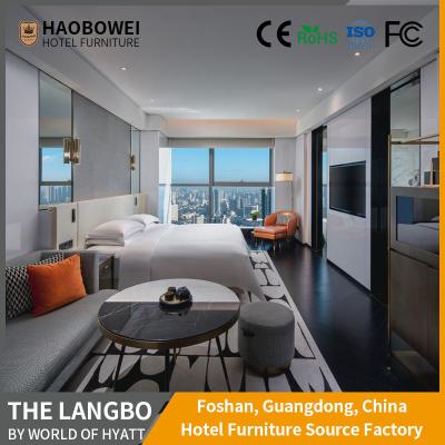 China Modern Double Bedroom Furniture Set for Hotels E0 Grade B1 Fireproof 2550mm Height for sale