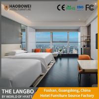 China Custom 5 Star Hotel Double Bedroom Set with Dark Gray Oak Veneer E0 Grade Plywood for sale