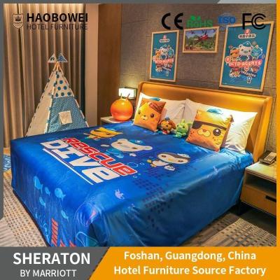 China Hotel Furniture Bedroom Set King Size 1800x2000mm Solvent-Free Anti-Fouling Leather for sale