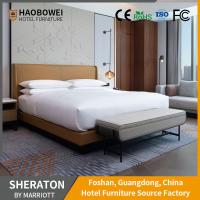 China Ash Wood Frame Double Bedroom Set 1800x2000mm for Sheraton Marriott Business Hotel Furniture for sale
