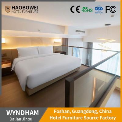 China Modern Hotel Furniture Set King Size Bedroom with Headboard 1800x2000mm Foshan for sale