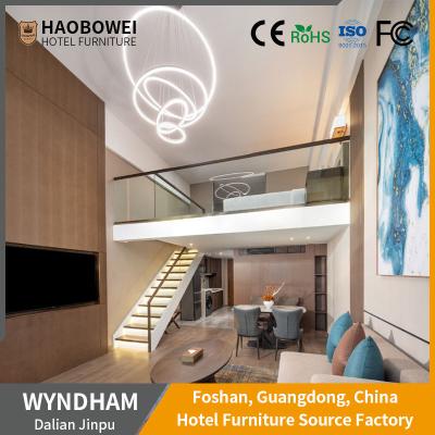 China Foshan Custom Five Star Hotel Double Bedroom Set with Headboard 1800x2000mm for sale