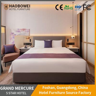 China GRAND MERCURE Ash Wood Frame King Size Bedroom Set 5 Star Hotel Source Furniture 1800x2000mm for sale