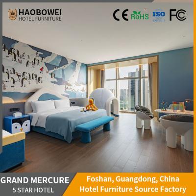 China Five Star Hotel King Size Bedroom Set with Curved Headboard 1800x2000mm E1 Plywood for sale