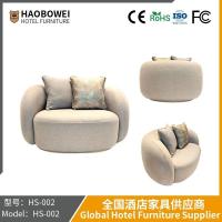 China Two Person Sofa 1300mm Ash Wood Frame Cotton Linen Fabric for Hotel Lobby Living Room for sale