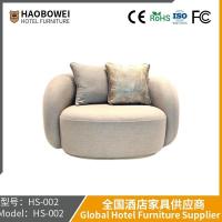 China Two Person Sofa 1300mm Ash Wood Frame Cotton Linen Fabric for Hotel Lobby Living Room for sale
