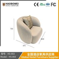 China Hotel Single Sofa Chair 1030mm Ash Wood Frame Cotton Linen Fabric for Guest Room Accommodation for sale