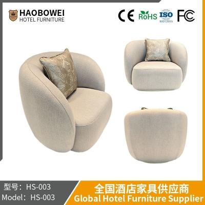 China Custom Single Sofa Hotel Couch 1030mm Ash Wood Frame Cotton Linen Fabric for sale