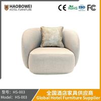 China Foshan Single Sofa Set 1030mm Hotel Room Couch with Pillow Ash Wood Frame for sale