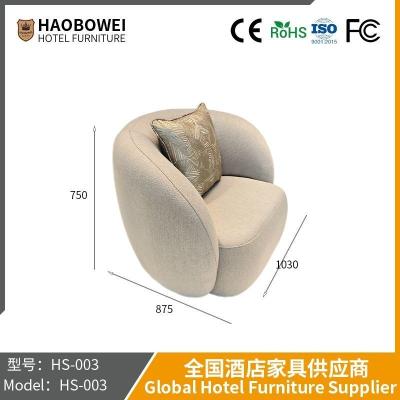 China Foshan Hotel Guest House Single Double Sofa 1030mm Ash Wood Frame Cotton Linen Fabric for sale