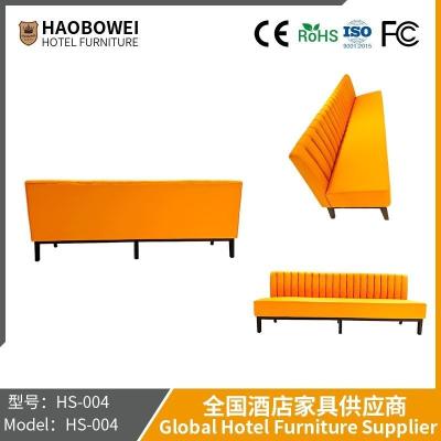 China Hotel Straight Sofa 2325mm Ash Wood Frame Cotton Linen Fabric Solvent Free Leather for sale