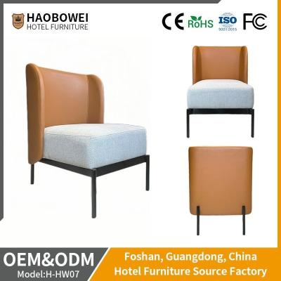 China Modern Solid Wood Leather Guest Room Chair 640mm 860mm Hotel Furniture Wholesale for sale