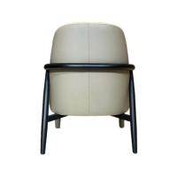 China Wholesale Luxury Ash Wood PU Leather Armrest Leisure Bedroom Chair 690mm for sale