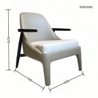 China Luxury Ash Wood PU Leather Armrest Leisure Chair 690mm 740mm 870mm for Home Hotel for sale