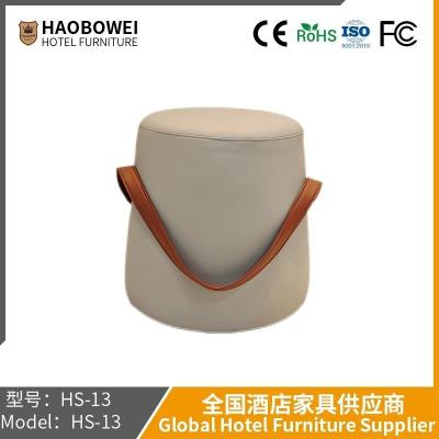 China Ash Wood Frame Solvent-Free Leather Bucket Stool 350x420x450mm Living Room Tea Table Sofa for sale