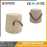 China Ash Wood Frame Solvent-Free Leather Bucket Stool 350x420x450mm Living Room Tea Table Sofa for sale
