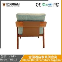 China Haobowei Nordic Outdoor Sofa Set 790mm Ash Wood Frame Antiseptic Garden Furniture for Villa for sale