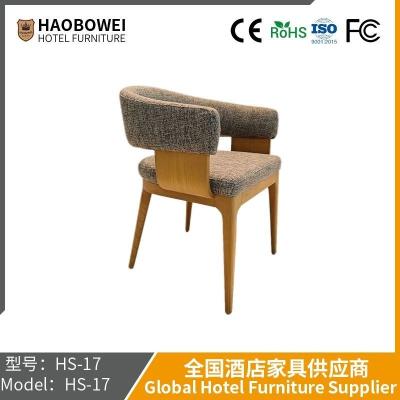 China Solid Wood Dining Chair Nordic Style Cotton Linen Seat 580mm Width for Home Cafe Lounge for sale