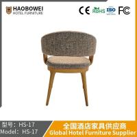 China Solid Wood Dining Chair Nordic Style Cotton Linen Seat 580mm Width for Home Cafe Lounge for sale