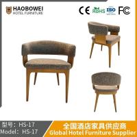 China Solid Wood Dining Chair Nordic Style Cotton Linen Seat 580mm Width for Home Cafe Lounge for sale