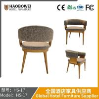 China Solid Wood Dining Chair Nordic Style Cotton Linen Seat 580mm Width for Home Cafe Lounge for sale