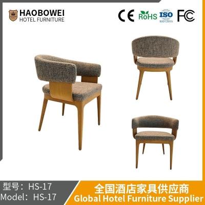 China Haobowei Solid Wood Dining Chair Ash Wood Retro Nordic Restaurant Chair 580mm Seat Height for sale