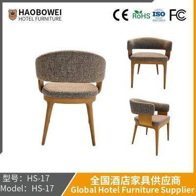 China Haobowei Italian Modern Dining Chair Ash Wood Frame 580mm 635mm 760mm Cotton Linen Fabric for sale