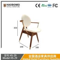 China Solid Wood Cream Wind Dining Chair HS-29 690mm x 580mm x 830mm Designer Restaurant Stool for sale