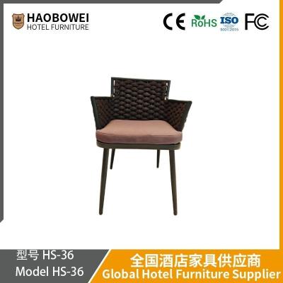 China Outdoor Wicker Dining Chair Set Waterproof UV Resistant 580mm Seat Height for sale
