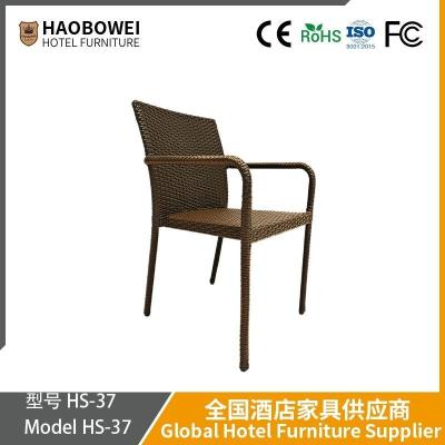 China Outdoor Rattan Woven Chair 550mm x 560mm x 865mm for Garden Balcony Terrace Cafe Restaurant for sale