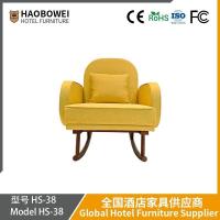 China Nordic Leisure Rocking Chair Lazy Sofa Single Recliner with Footrest 790mm Width Ash Wood Frame for sale