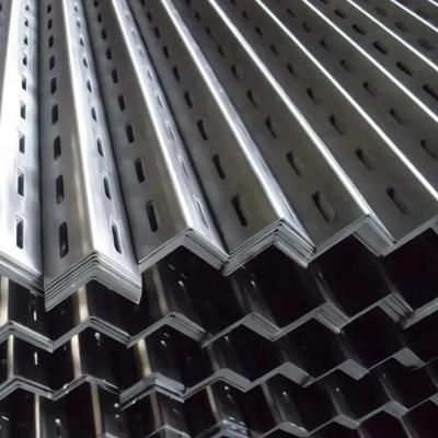 China 90 Degree Galvanized L Channel Steel Slotted Angle Iron GB9787 Standard Corrosion Proof for sale