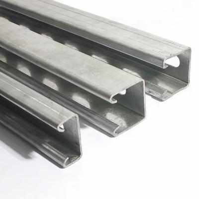 China 2 Inch Hole Spacing 10 Feet Length Solid Strut Channel with 14 Holes for Construction Support for sale