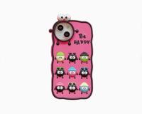 China Soft TPU iPhone 11-15 Coal Ball Elf Phone Case Shockproof Pink for sale