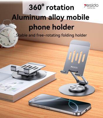 China Foldable Aluminum Alloy Phone Holder with Adjustable Height and 360° Rotation for Stable Placement for sale