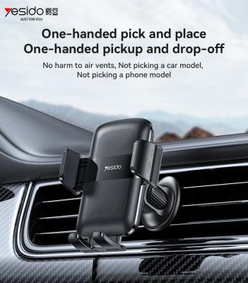 China Yesido C251 360 Free Rotation Air Vent Phone Holder with One-second Automatic Clamping for 4.8-7.2 Inch Mobile Phones and Stabilizing Three Points for sale