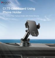 China 360-Degree Rotation Dashboard Phone Holder with Flat Carbon Fiber Texture for 4-7 Inch Mobile Phones for sale