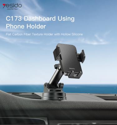China 360-Degree Rotation Dashboard Phone Holder with Flat Carbon Fiber Texture for 4-7 Inch Mobile Phones for sale