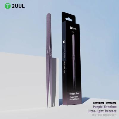 China 2UUL Ti21-22 Purple Titanium Ultralight Tweezer Straight Head for sale