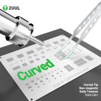 China 2UUL TW23 Curved Tip Non-magnetic Steel Precision Tweezer with Laser-cut Anti-slip Handle for sale