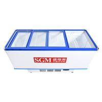 China Digital Refrigerated Seafood Display Case Cabinet Galvanized Plate for sale