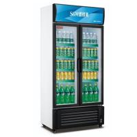 China Beer Split Upright Fridge Freezer Display Showcase Double Insulating Glass Door for sale