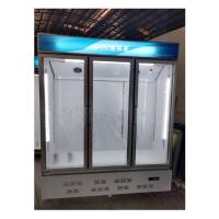 China Beverage Upright Glass Door Refrigerator Fridge Freezer Display Adjustable Shelves for sale