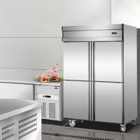 China Commercial Refrigeration Stainless Steel Upright Fridge with Swing Door 4 Doors Frost-free Defrost Type for sale