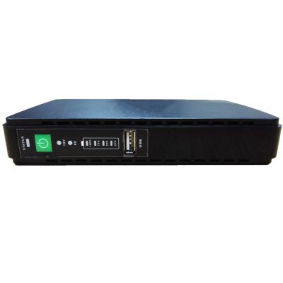 China Black DC Mini UPS 18W 10400mAh with LiFePO4 Battery for WiFi Routers and Network Devices for sale