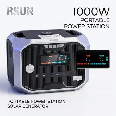 China 1000W Portable Power Station LiFePO4 Solar Generator with UPS Function LCD Bluetooth for sale