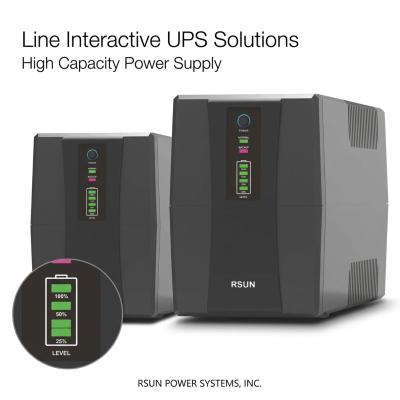 China 1500va UPS Line Interactive UPS Systems 220V dual input ups Desktop UPS Plastic Case LED for sale