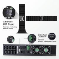 China 2000W 2kVA 19 Inch Rack Mount Online UPS 72V Lithium Ion Battery LCD Display for sale