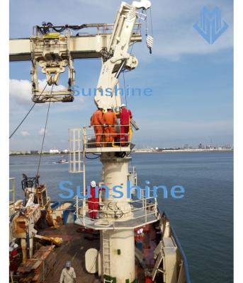 China Foldable Knuckle Boom Marine Crane 2t SWL 20m Max Working Radius Electro-Hydraulic for sale