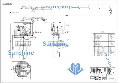 China 3t22m Foldable Boom Marine Crane for Offshore Support Vessel 45kW for sale